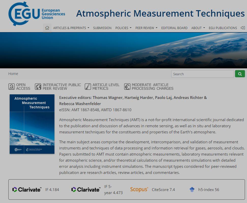 ATMOS MEAS TECH是几区，是不是预警期刊，发表难度怎么样？ - 知乎