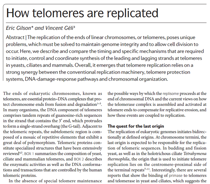 【文献翻译】How telomeres are replicated - 知乎