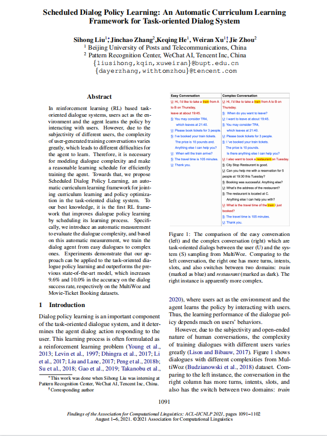 Scheduled Dialog Policy Learning: An Automatic Curriculum Learning Framework for Task-oriented ...