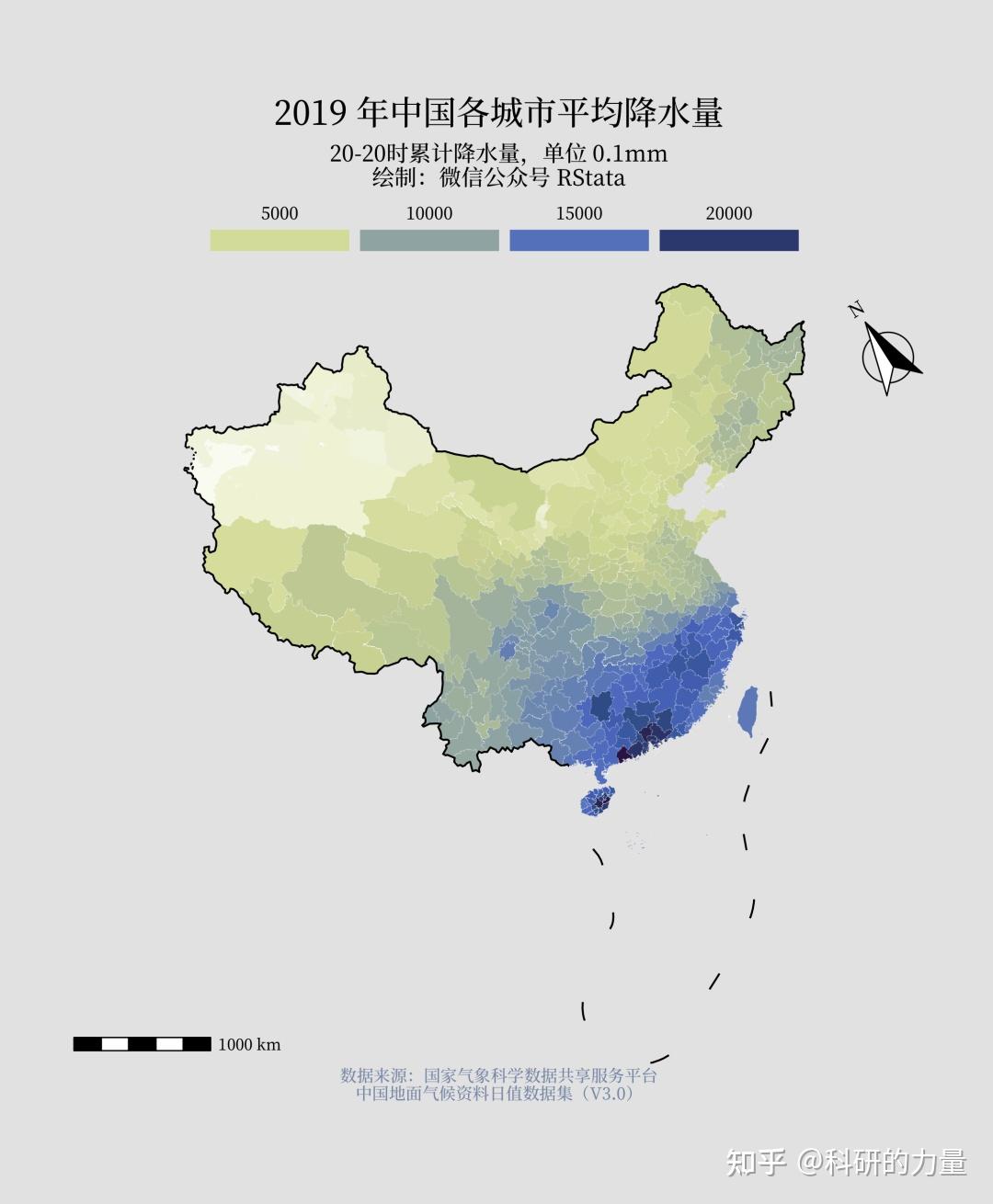2000～2019 年中国各省、市、区县分年、分月、逐日平均降水量数据 - 知乎
