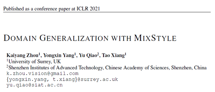 论文笔记28：Domain Generalization with Mixstyle - 知乎