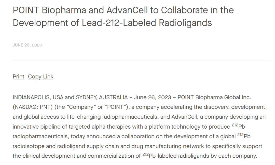 核药赛道探险者：POINT Biopharma，扎根高端用药布局 - 知乎