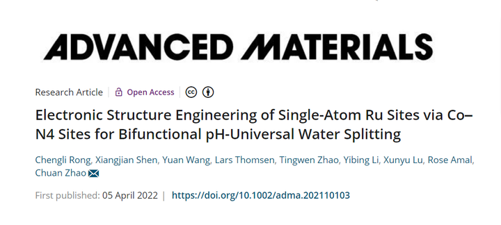 Ru、Co双原子在酸性和碱性条件下催化OER和HER分解H2O（全PH范围双重催化功效） - 知乎