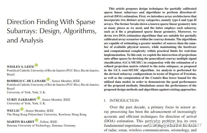 【DOA估计】不同阵列结构下的DOA估计算法【附MATLAB代码】 - 知乎