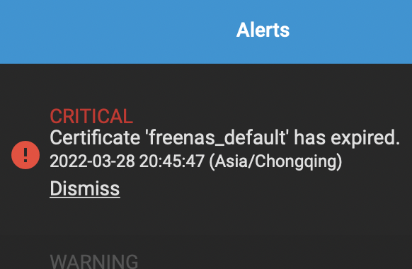 回答：TrueNAS升级证书过期问题（Certificate 'freenas_default' has expired）如何解决？ - 知乎