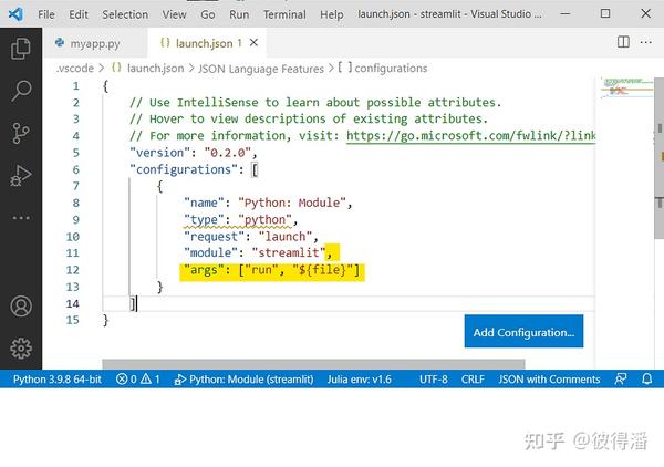 在 VSCode 中运行 Streamlit 应用程序 - 知乎