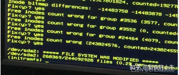 Ubuntu启动失败提示：fsck error on boot: /dev/sda6: UNEXPECTED INCONSISTENCY; RUN fsck MANUALLY - 知乎