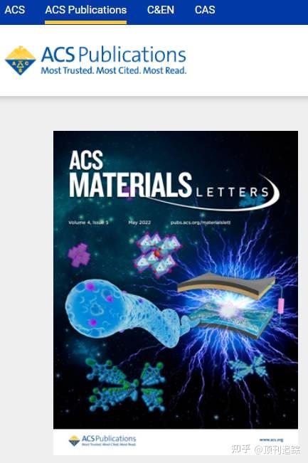 [期刊点评] 第16期ACS Materials Letters（IF=8.312） - 知乎