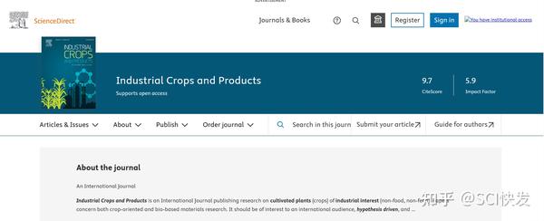期刊分析|IND CROP PROD 农林科学 if=5.9 国人发文占比超30% - 知乎