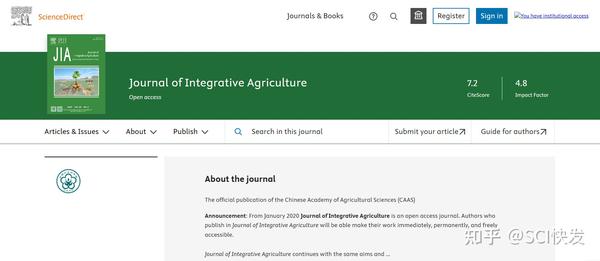 期刊分析|J INTEGR AGR 中国农业科学院主办 农林科学方向 if=4.8 国人发文占比超70% - 知乎