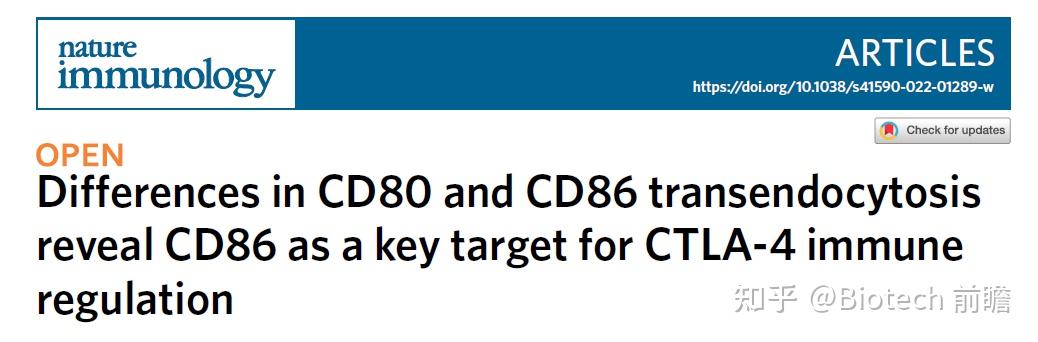 CD80和CD86作用差异丨CD86是CTLA-4的关键靶点 - 知乎