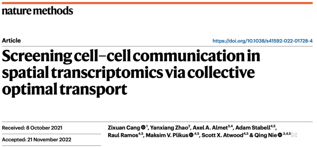 Nat Methods | COMMOT：用于推断空间细胞通讯的方法 - 知乎