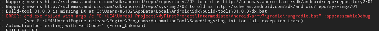 UE4打包Android项目出现cmd.exe failed with args /c "*\rungradle.bat" :app:assembleDebug报错的解决方法 - 知乎