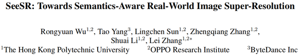 CVPR 2024 真实超分 SeeSR: Towards Semantics-Aware Real-World Image Super-Resolution - 知乎
