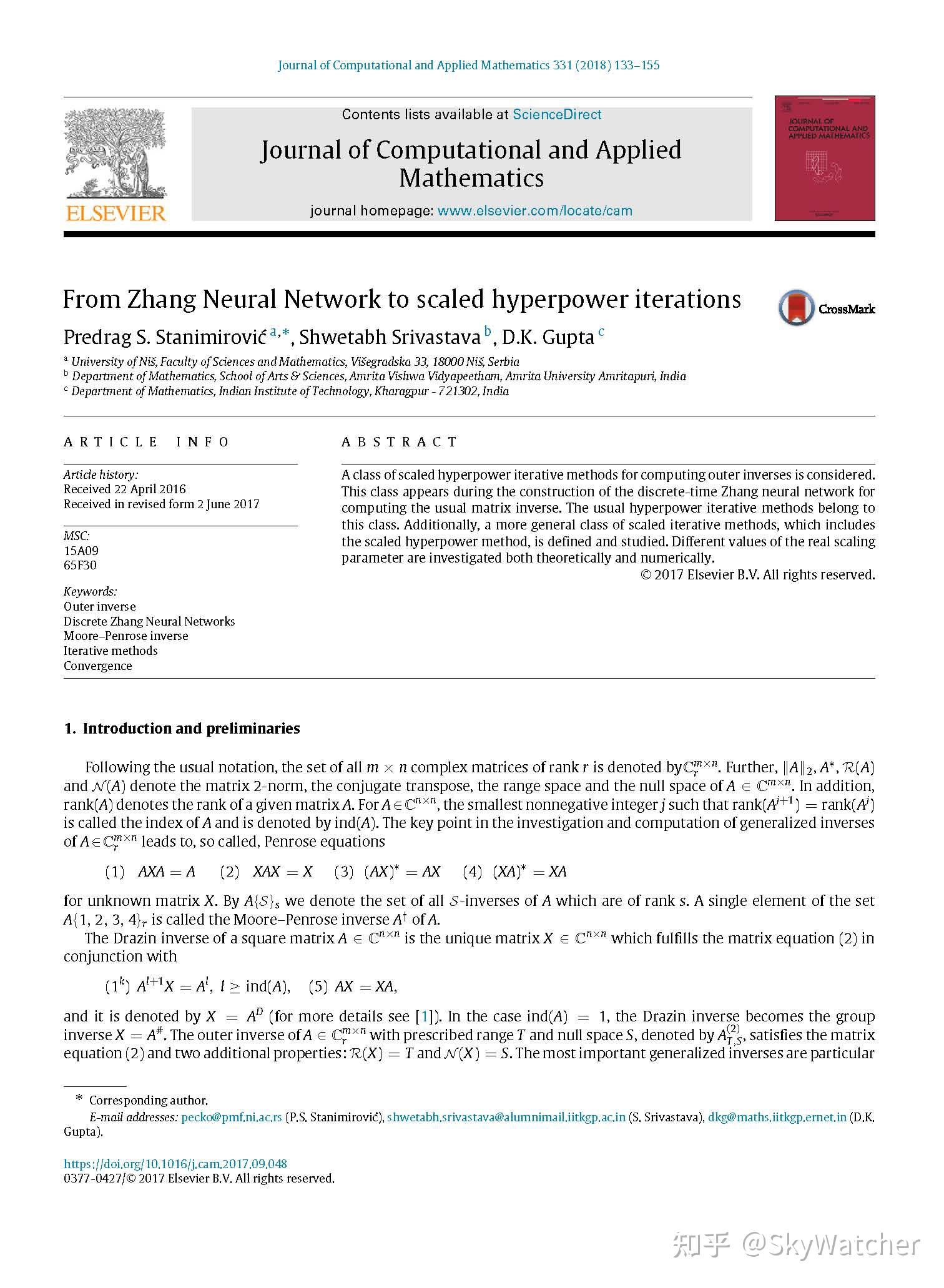 如何理解ZNN（zeroing neural network）神经网络？ - 知乎