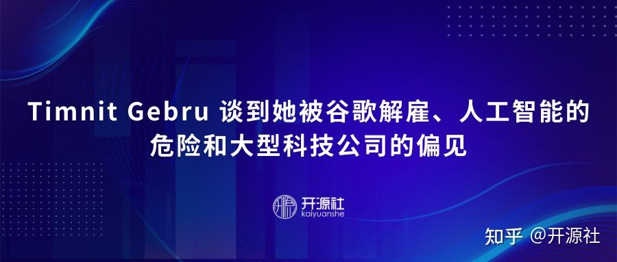 Timnit Gebru 谈到她被谷歌解雇、人工智能的危险和大型科技公司的偏见 - 知乎