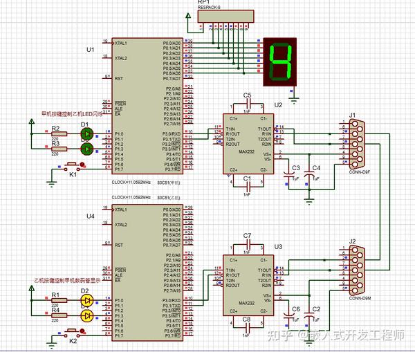 基于51单片机之间的双向通信（Proteus仿真） - 知乎