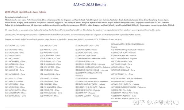 2023 SASMO竞赛考试结果及成绩查询入口 - 知乎