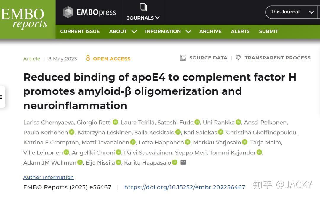 关于阿尔茨海默病发展的新信息——研究揭示了炎症的可能原因 - 知乎
