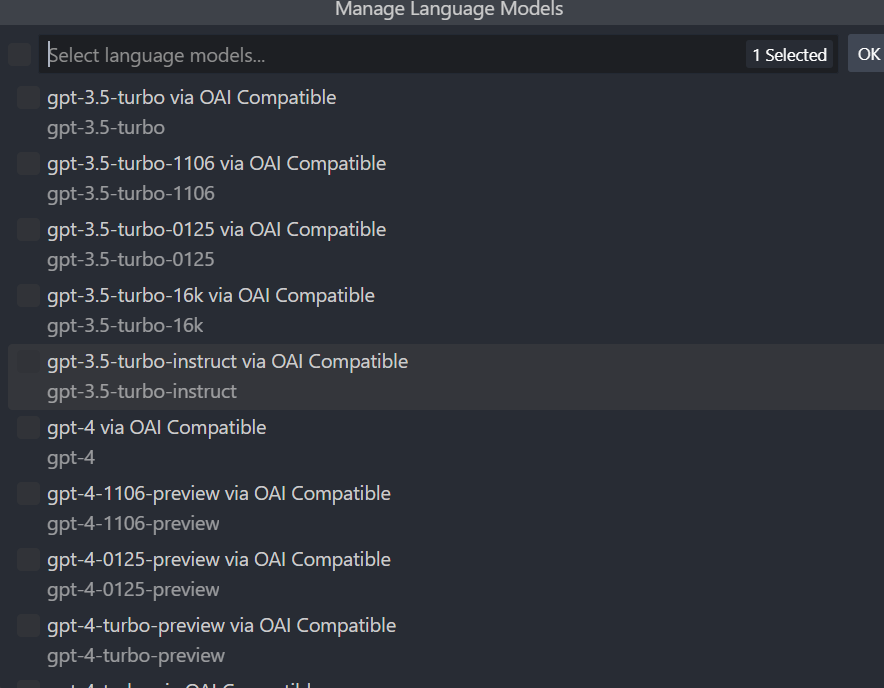 VSCode Copilot 也能支持其他OpenAI兼容接口啦，可以使用其他模型（DeepSeek、Kimi、Qwen）和第三方转发API - 知乎