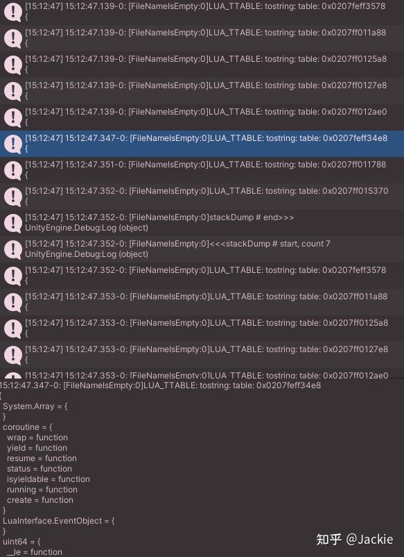 在Unity Tolua#下Dump Lua Stack using C/C# - 知乎