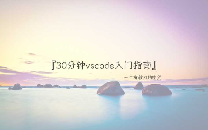 30分钟vscode入门指南 - 知乎
