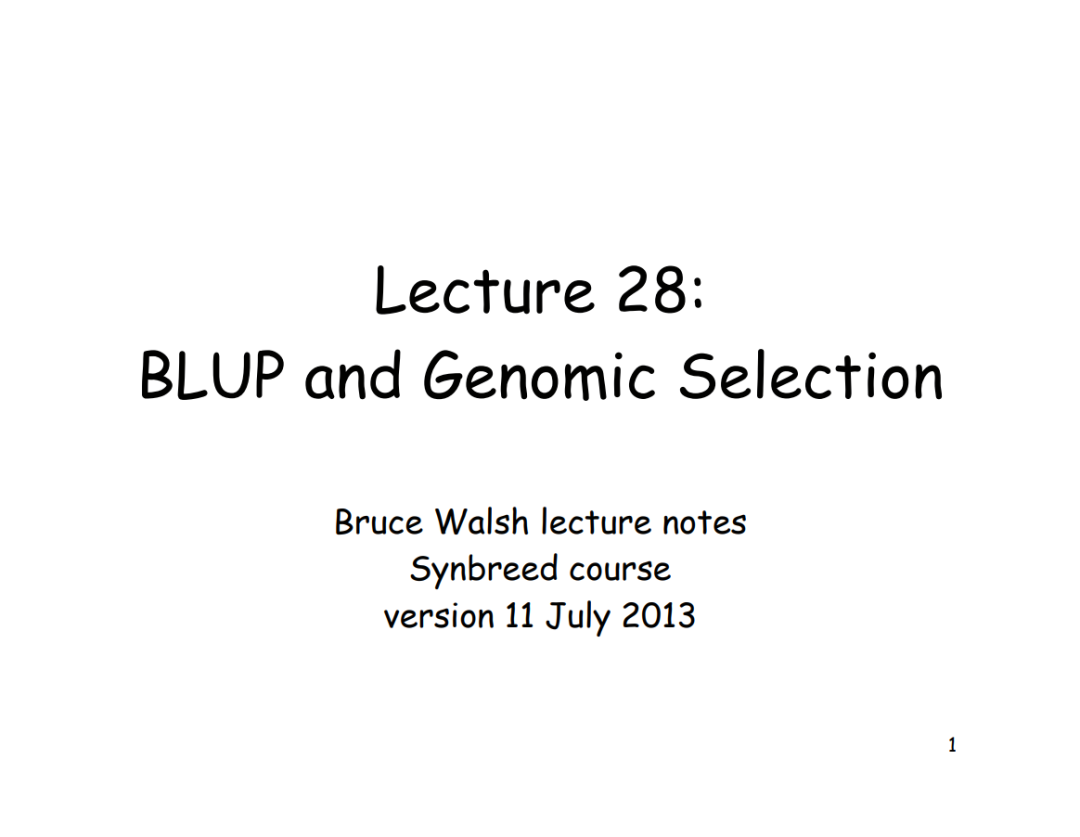 学习 | BLUP与全基因组选择 - 知乎