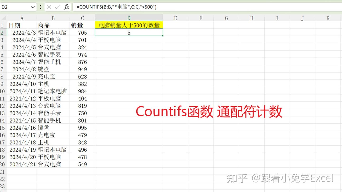 excel如何使用countifs函数?快速掌握Countifs看这篇就够了！ - 知乎