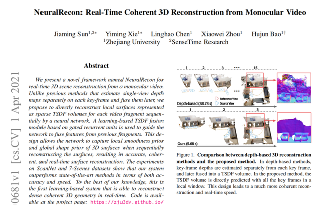 浙大团队研发新型三维重建框架NeuralRecon，是首个基于深度学习的实时单目三维场景重建系统 | 专访 - 知乎