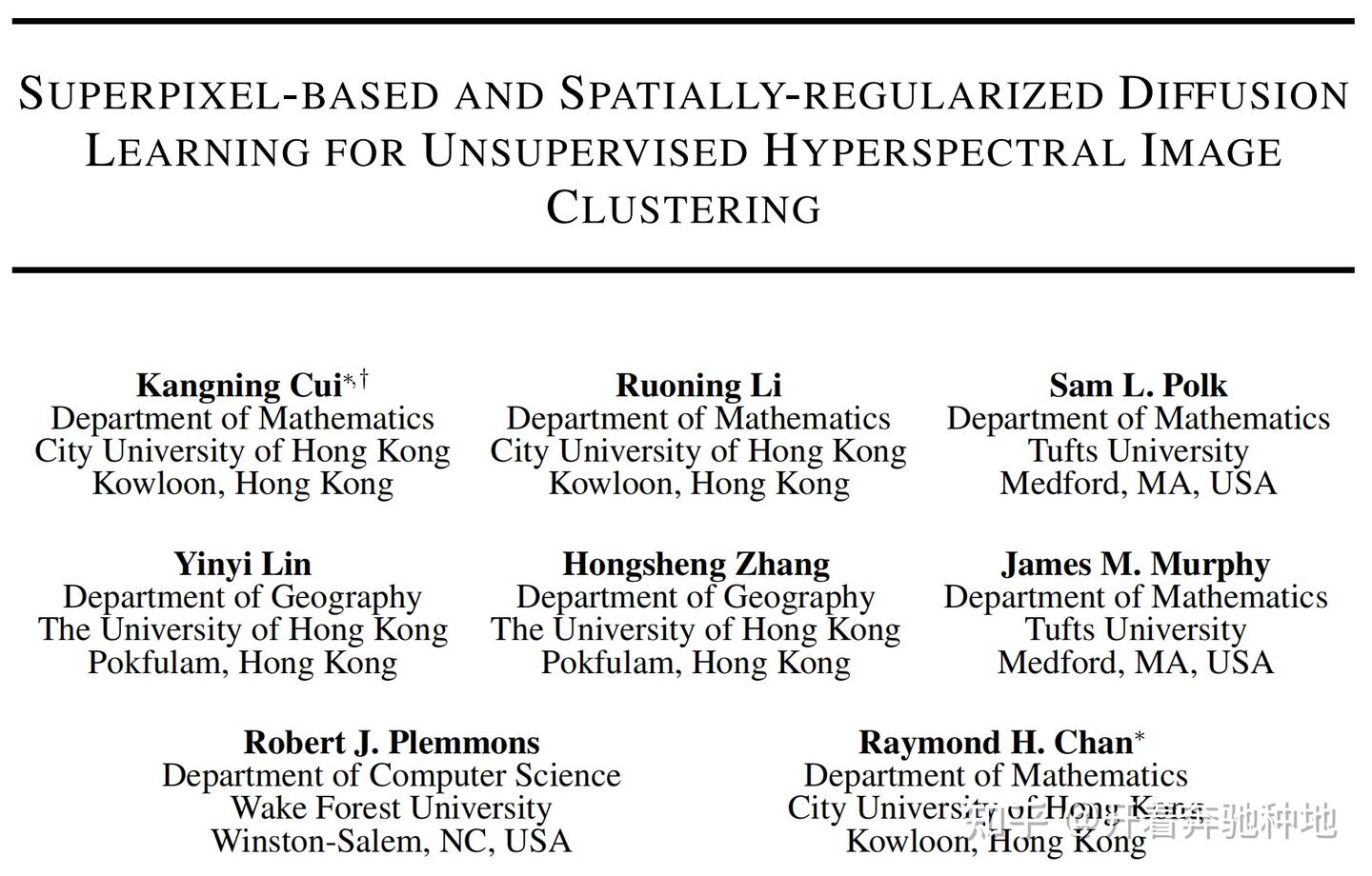 遥感论文 | Arxiv | S2DL：一种无监督高光谱遥感图像聚类算法，基于超像素分割实现 - 知乎