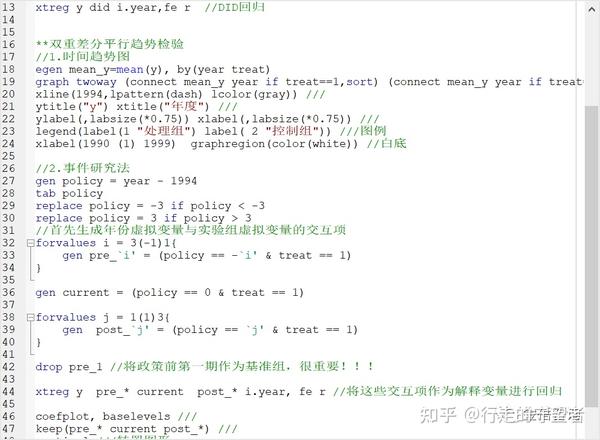 双重差分法平行趋势检验代码 - 知乎