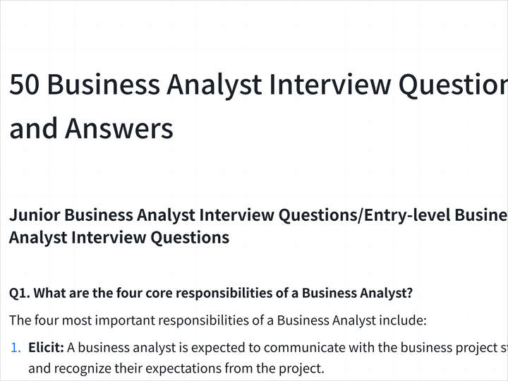 OfferRealize 50 Business Analyst Interview Questions And Answers OfferRealize 50 Business Analyst Interview Questions And Answers