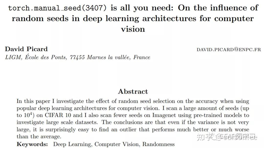 调参只需随机种子：torch.manual_seed(3407) is all you need? - 知乎