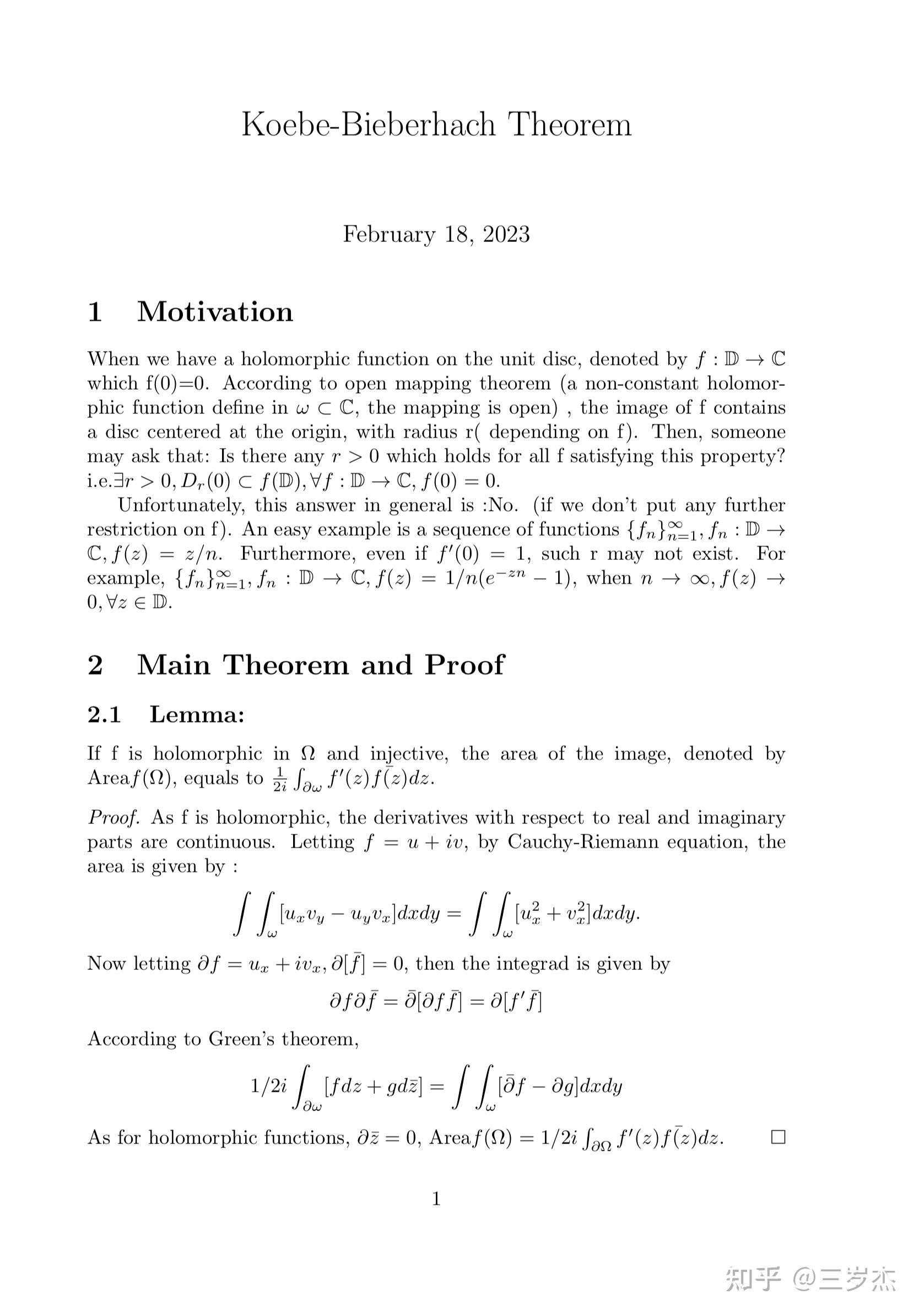 复分析（1）Koebe-Bieberhach Theorem - 知乎