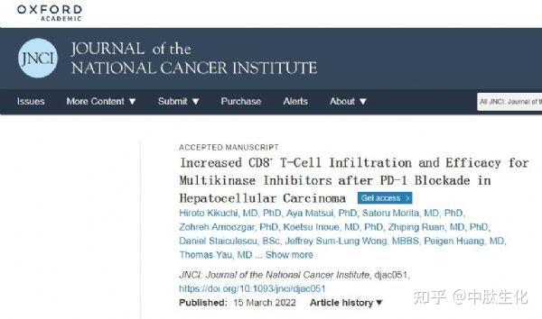 JNCI：新型药物组合策略或有望增强肝癌患者机体的抗肿瘤免疫反应 - 知乎