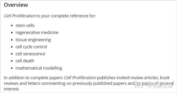 中科院院士主编的细胞生物学必读刊物：Cell Proliferation - 知乎