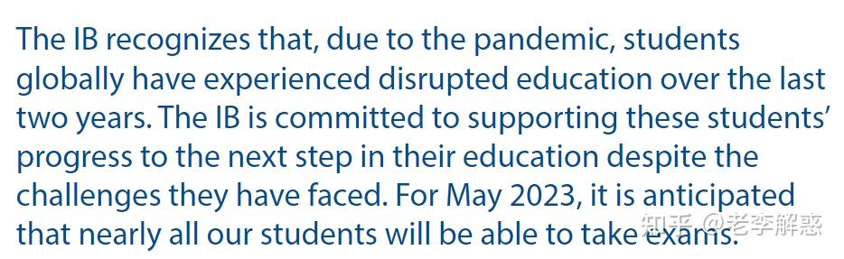 2023-24年5月IB考试时间已公布，预计所有学生都能参加IB线下考试,IB课程培训班这里报名 - 知乎