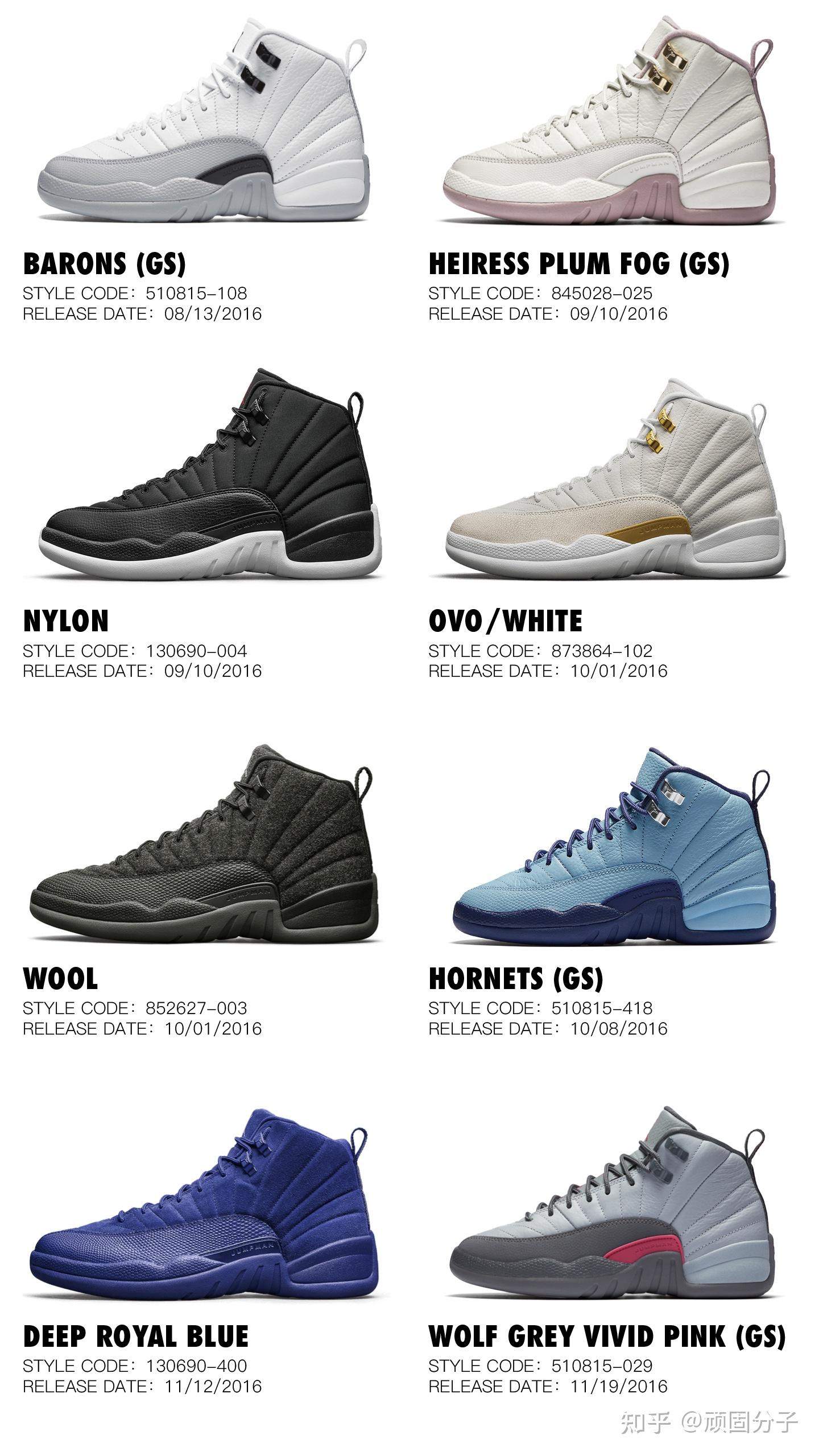 史上最强AIR JORDAN 12市售配色全收录 - 知乎