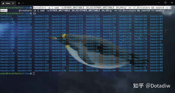 轻松去除WSL终端ls命令的高亮背景色 - 知乎