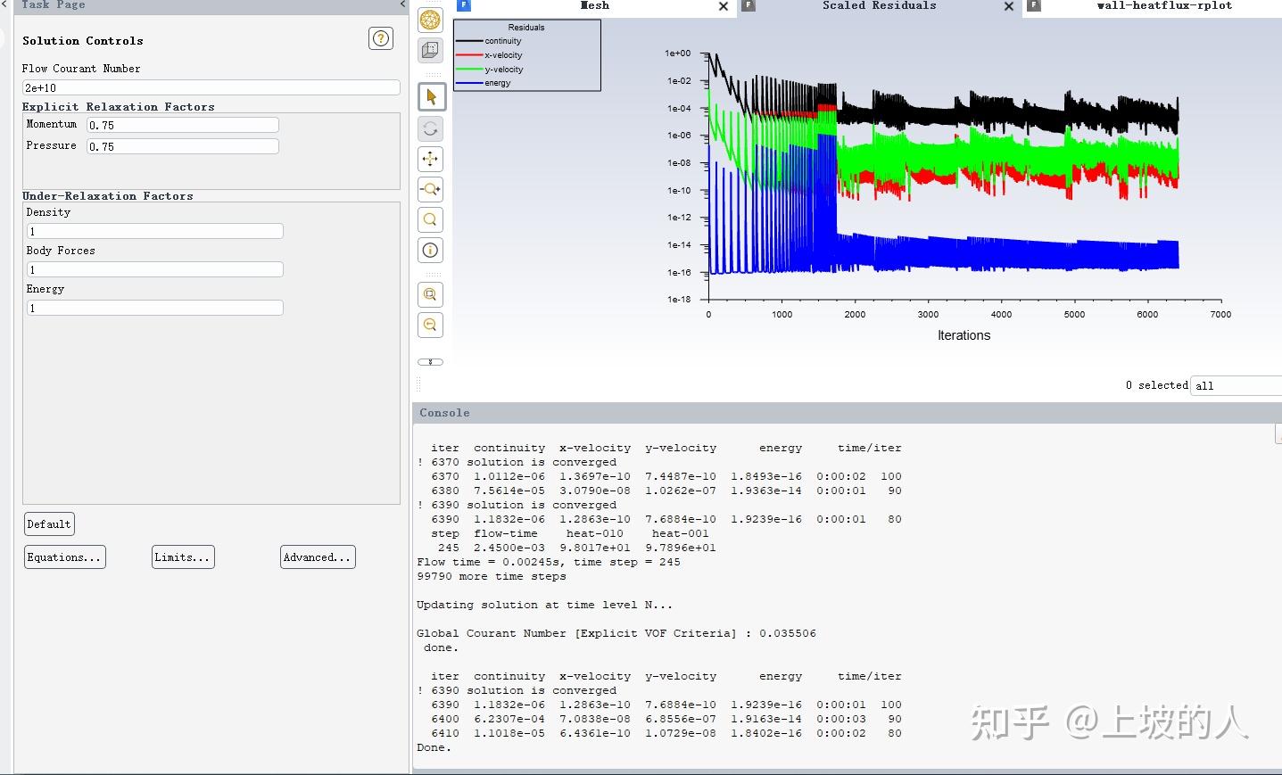 coupled 算法下的flow courant number可以设置一个很大的数，加速收敛，其实它就是一个松弛因子，并不是那个实际的 ...