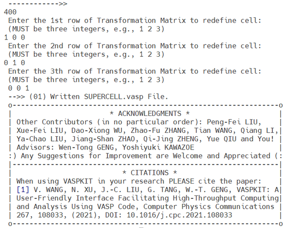 使用VASPKIT生成非整数倍扩胞结构 - 知乎