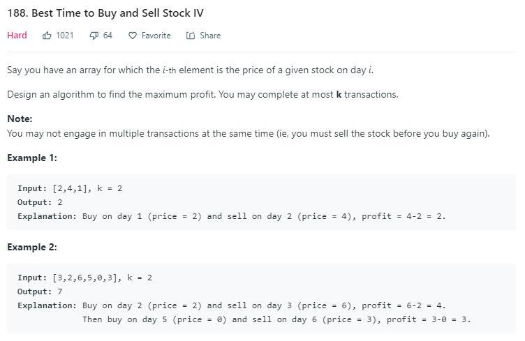 188. Best Time to Buy and Sell Stock IV - 知乎