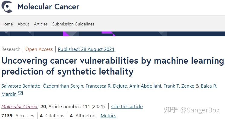 生信期刊推荐合集#5：Molecular Cancer - 知乎