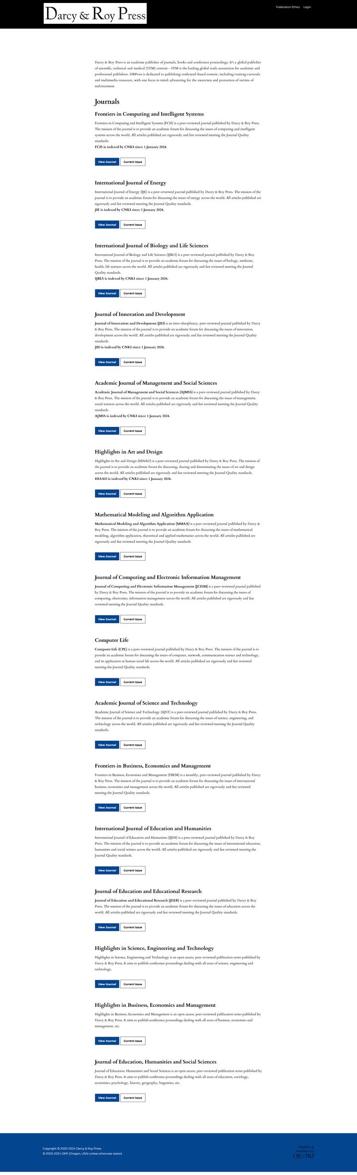 Darcy & Roy Press 出版社期刊 会议论文集 丛书征稿 - 知乎