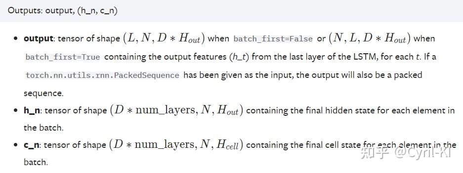 pytorch对于双向LSTM，对于output,(h_n,c_n)=nn.LSTM(x)怎么取输出？ - 知乎