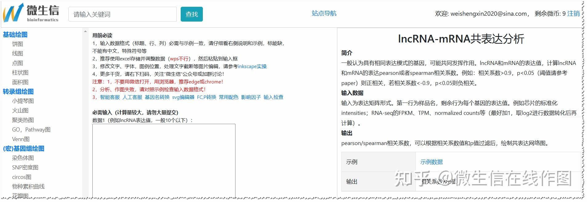 在线计算lncRNA-mRNA共表达相关系数，并使用cytoscape绘制共表达网络图 - 知乎