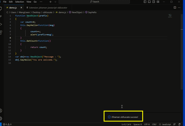 在vs code中对js代码混淆加密 - 知乎