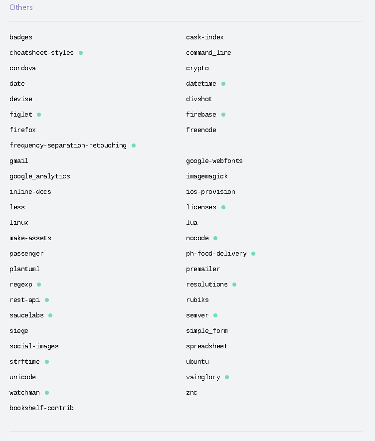 酷站推荐 - devhints.io - Rico's cheatsheets - 知乎