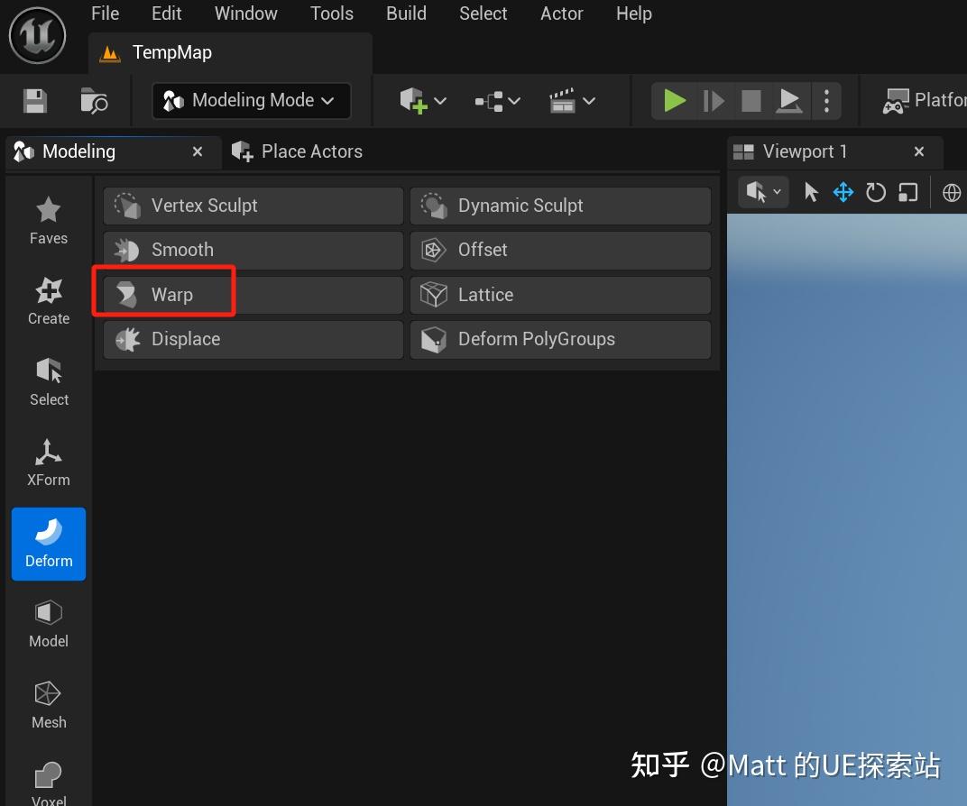 虚幻引擎UE5.6 | 建模Modeling Mode | 非线性变形器：Warp - 知乎