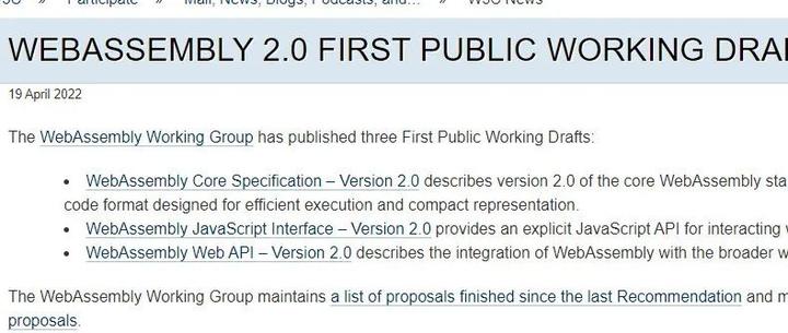 W3C发布WebAssembly 2.0首个草案 - 知乎